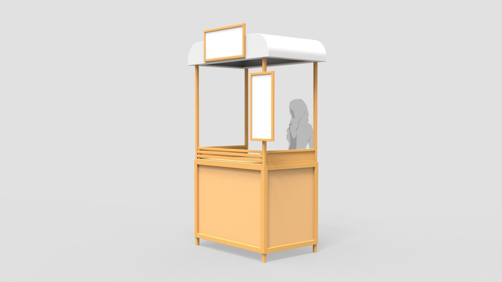 Street Market Wooden Stand 3D model | CGTrader
