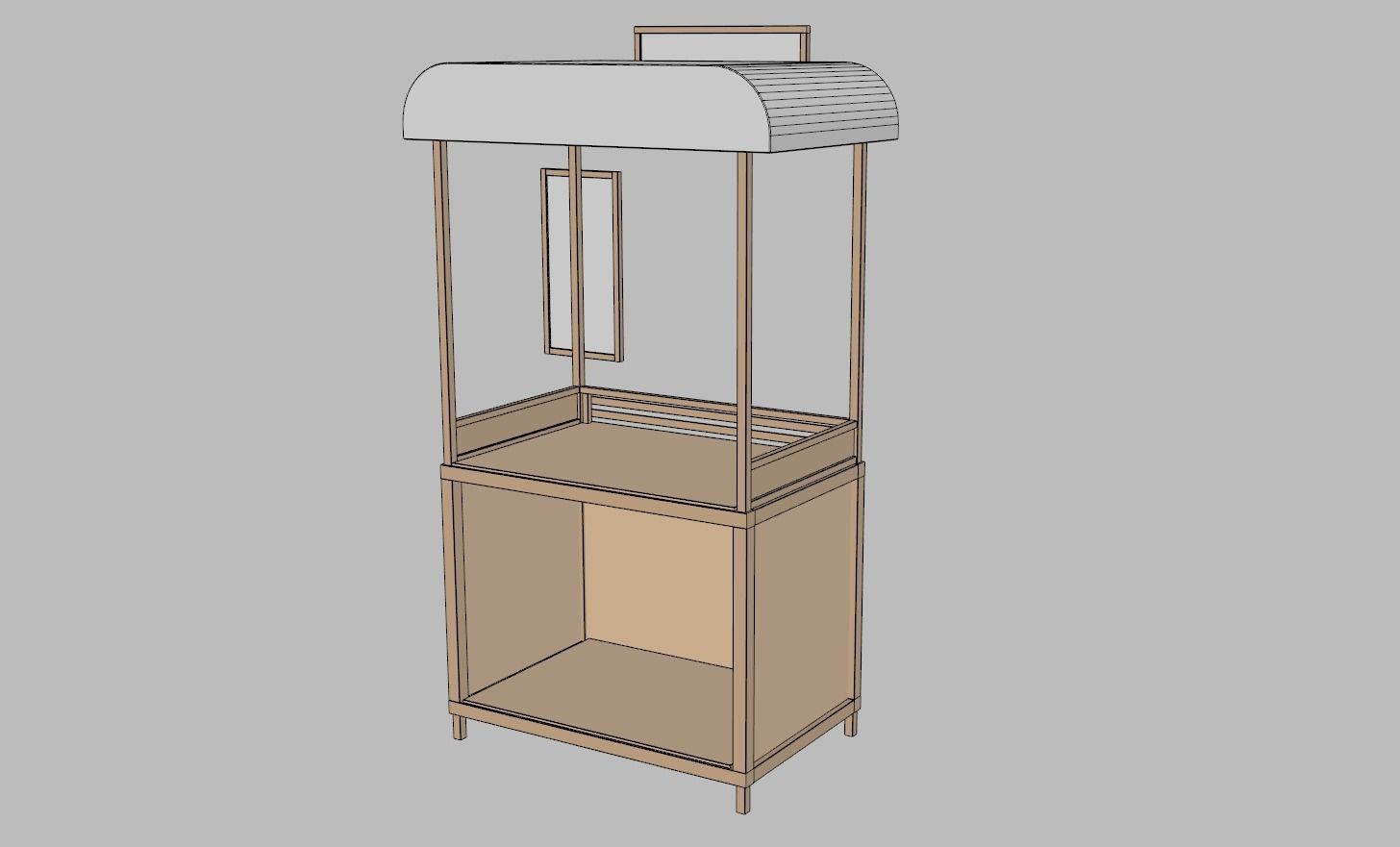 Street Market Wooden Stand 3D model | CGTrader