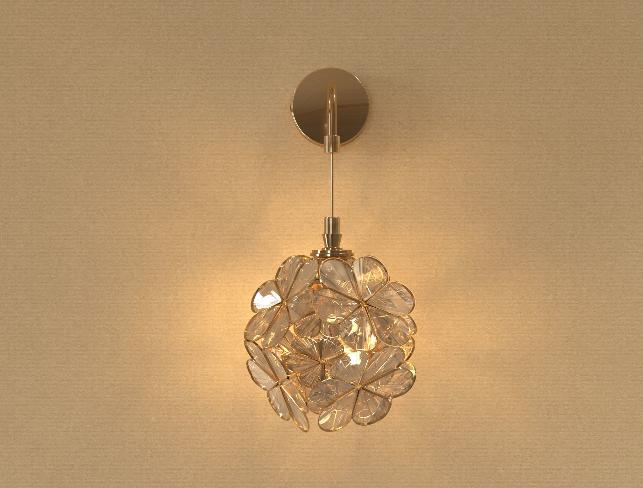 Flower wall light 3D model | CGTrader