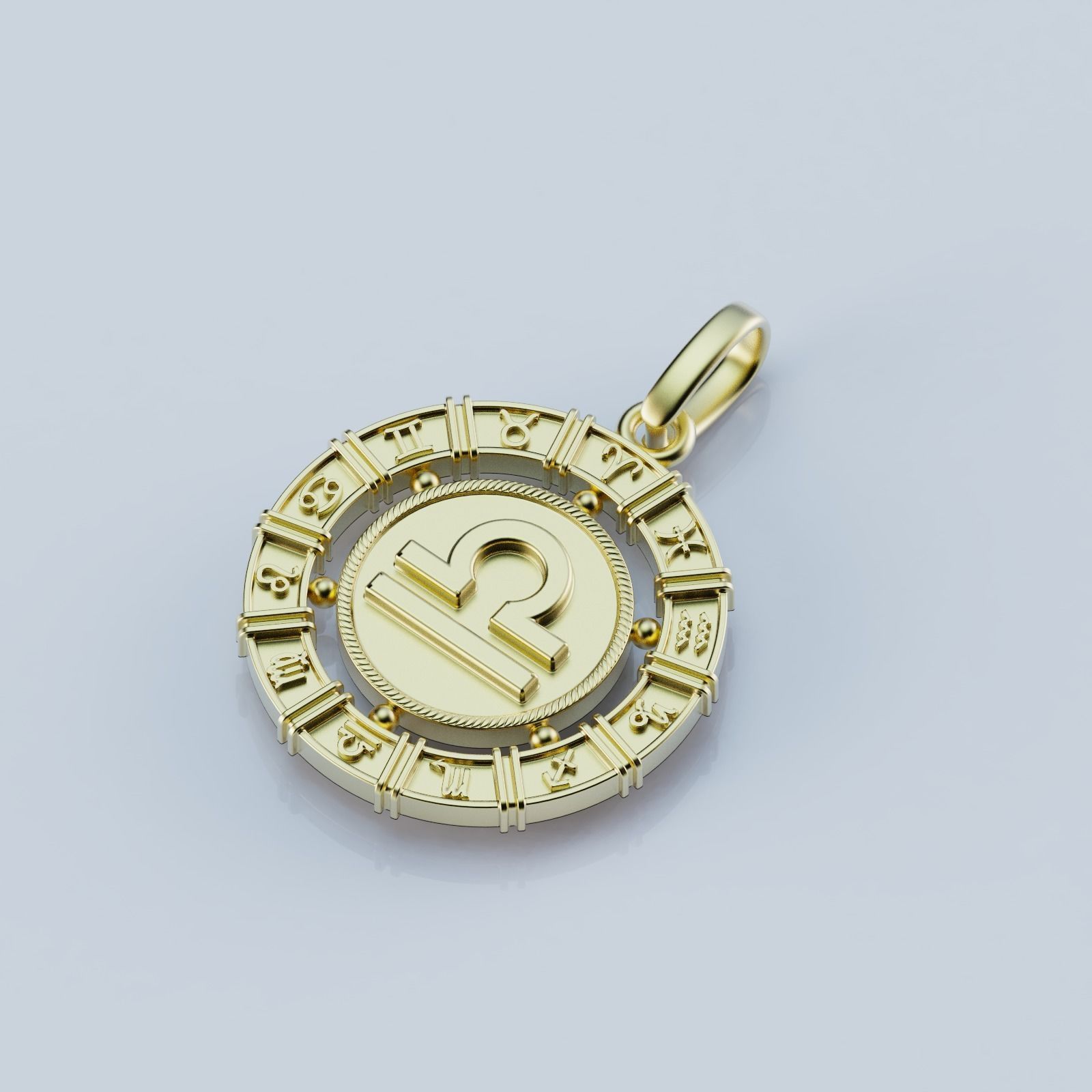 Pendant zodiac Libra 3D model 3D printable | CGTrader