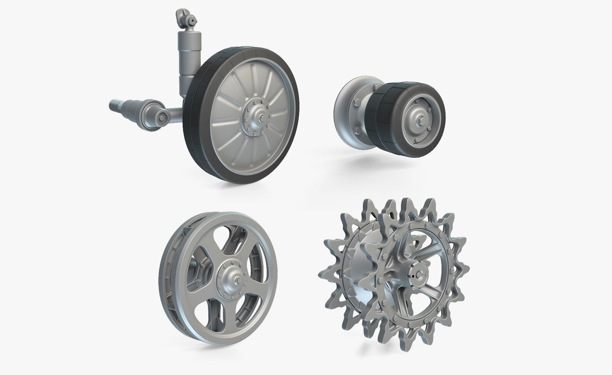 BMP IFV Wheels High-Poly Set 3D model | CGTrader