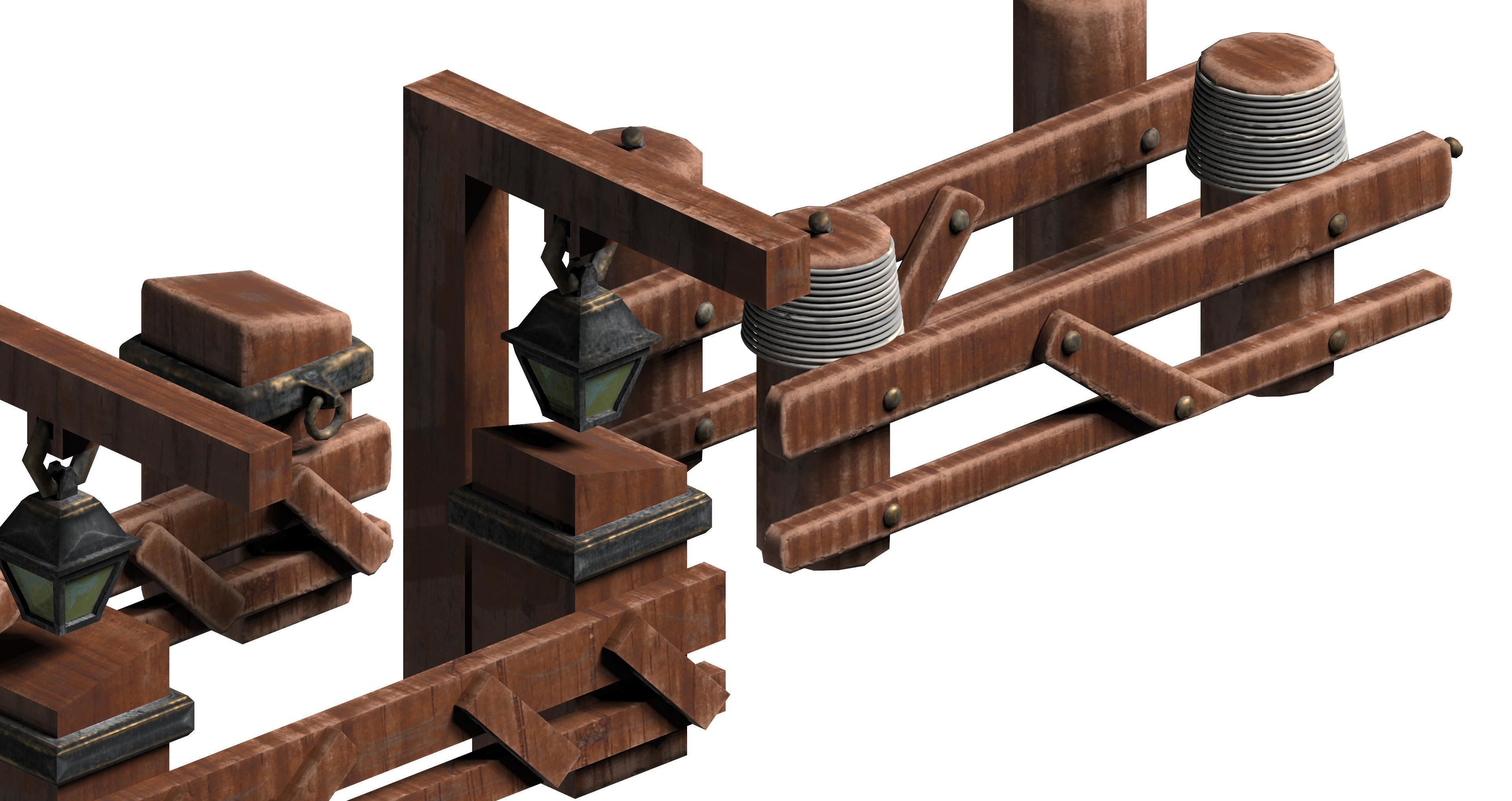 3D model Modular Wooden fence game asset VR / AR / low-poly | CGTrader