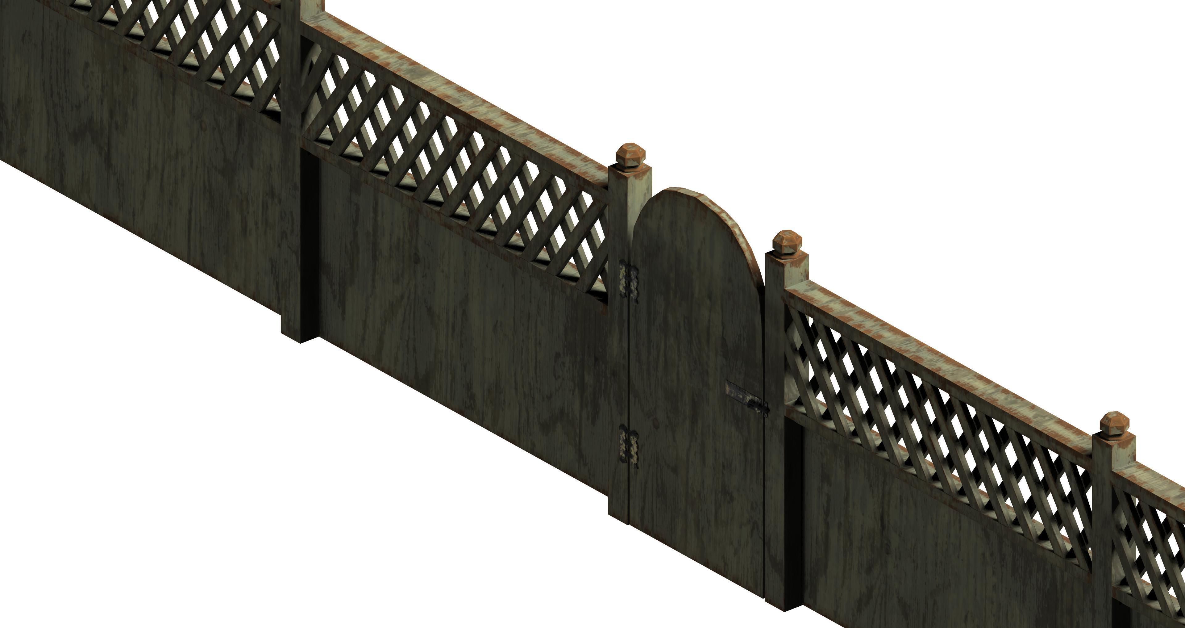 3D model Wooden lattice fence panel set VR / AR / low-poly | CGTrader