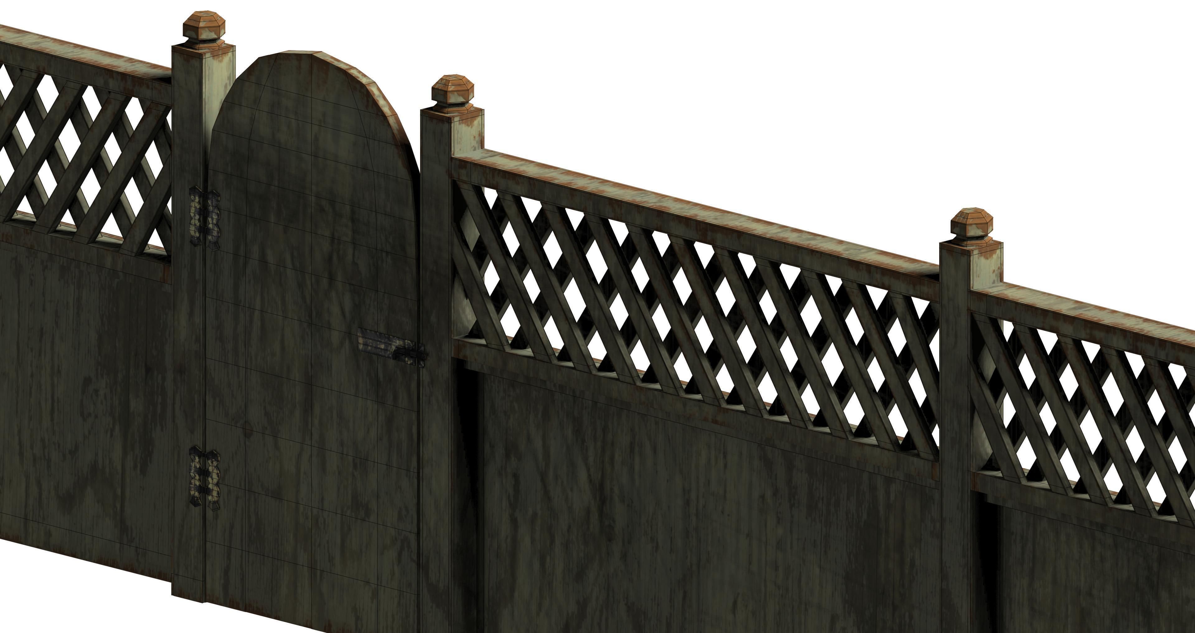 3D model Wooden lattice fence panel set VR / AR / low-poly | CGTrader