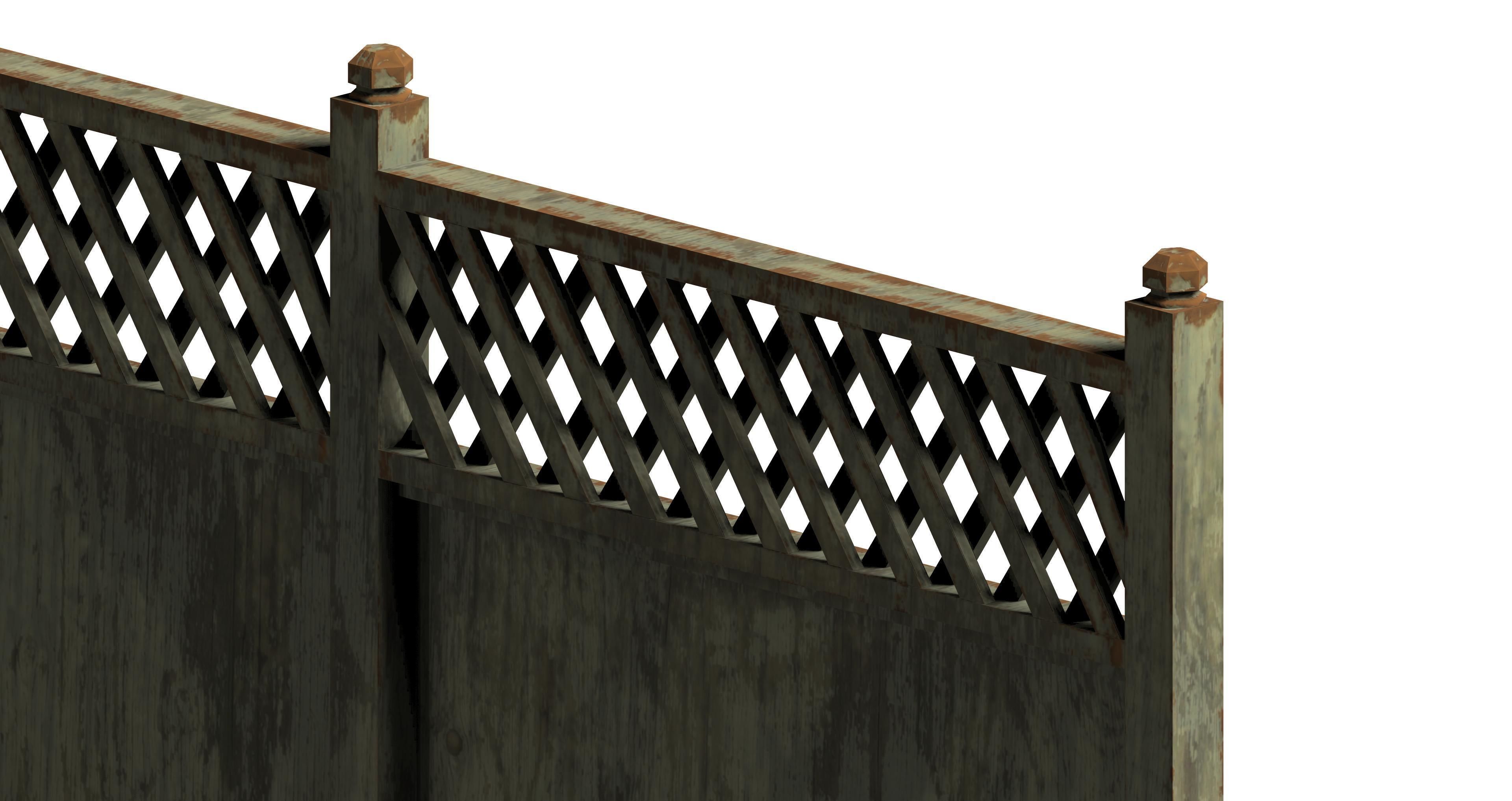 3D model Wooden lattice fence panel set VR / AR / low-poly | CGTrader