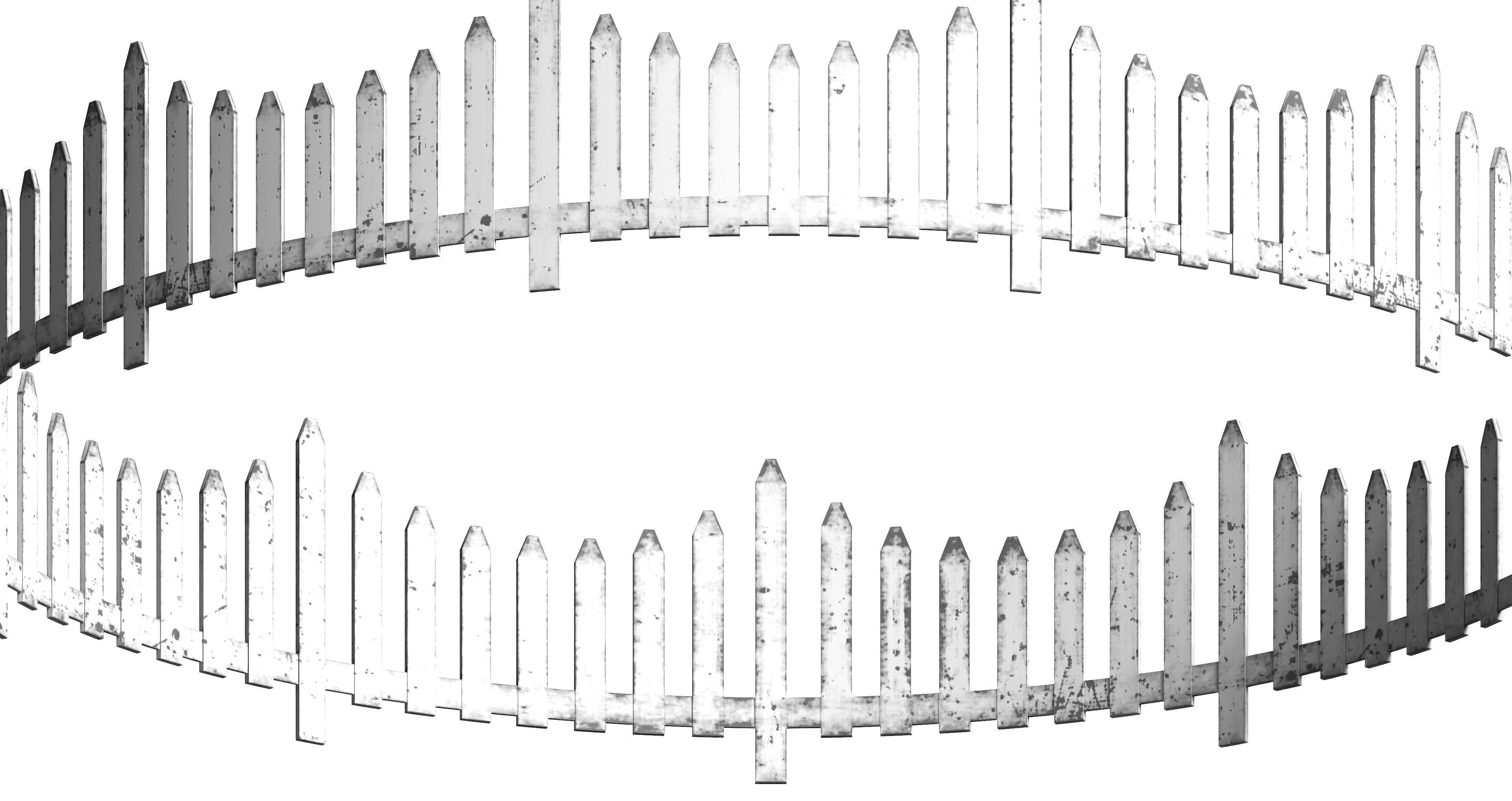 3D model Circular wooden fence set VR / AR / low-poly | CGTrader
