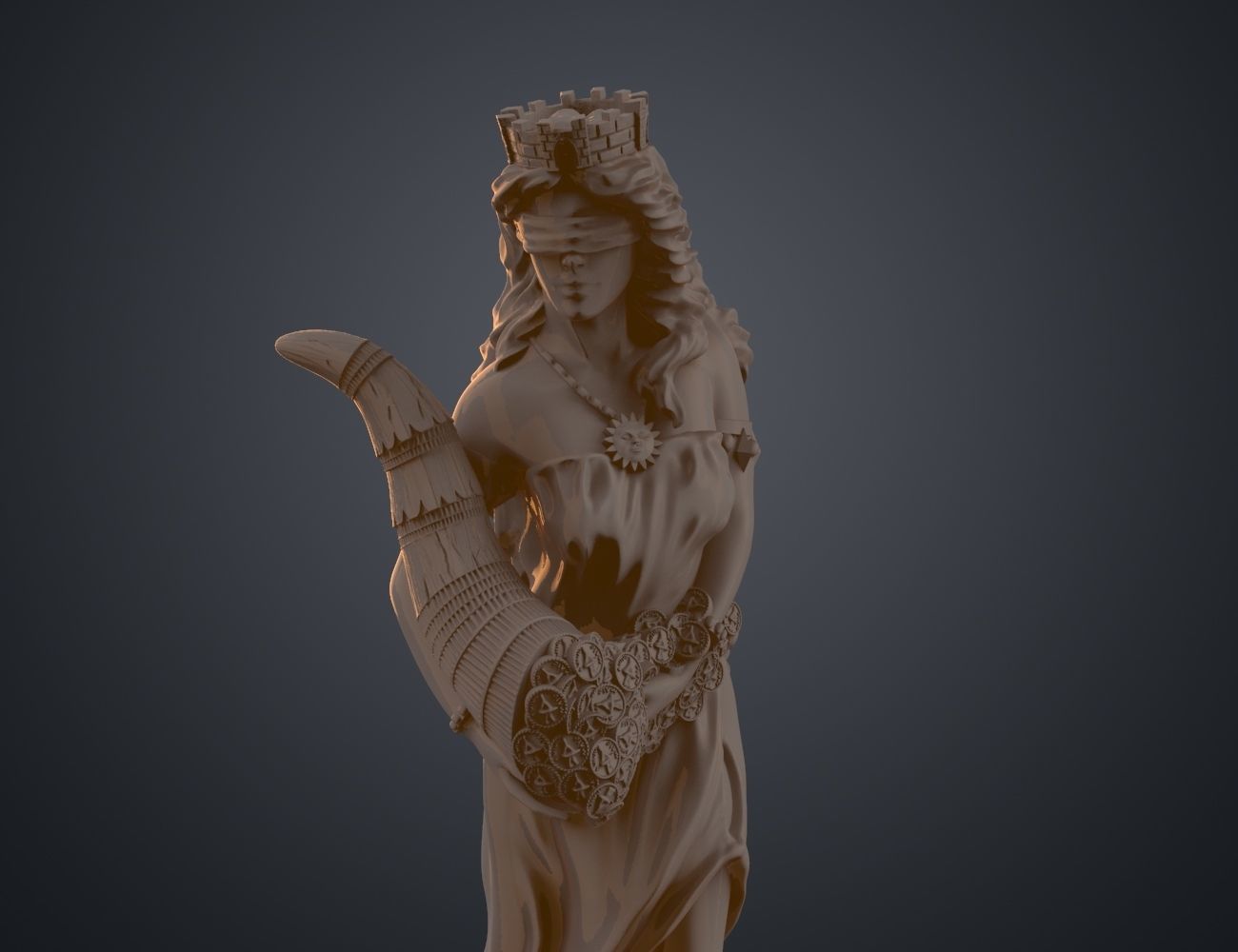 Statue of the Goddess of Fortune 3D model 3D printable | CGTrader