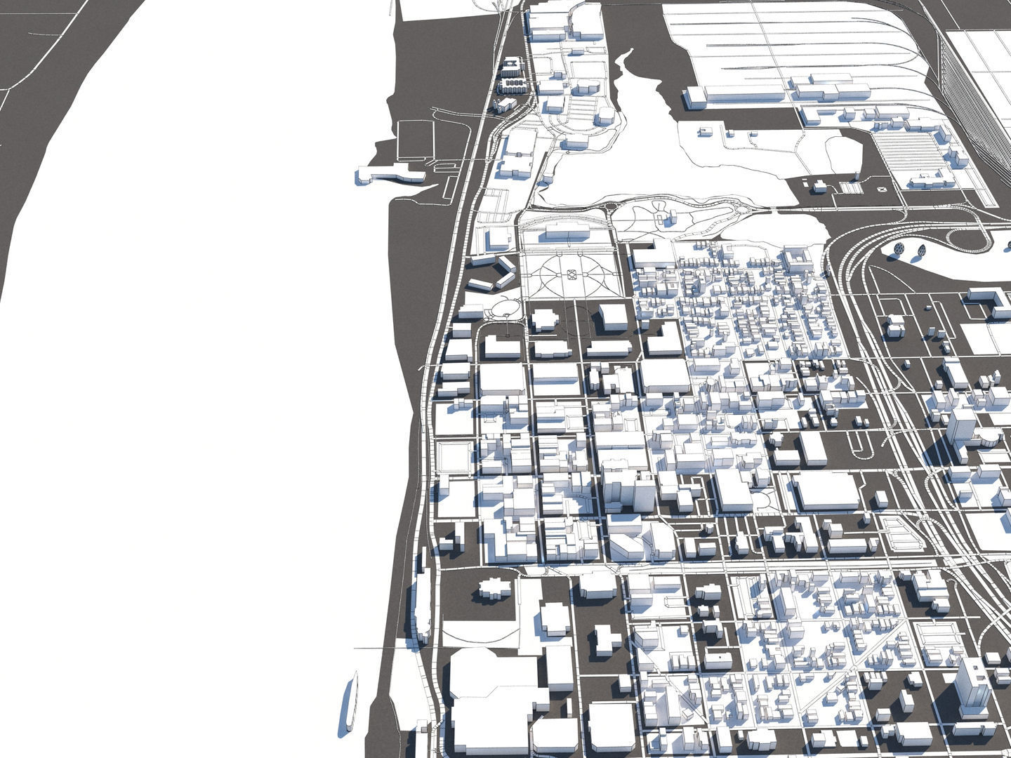 Baton Rouge Louisiana 50x50km 3D City Map 3D model | CGTrader