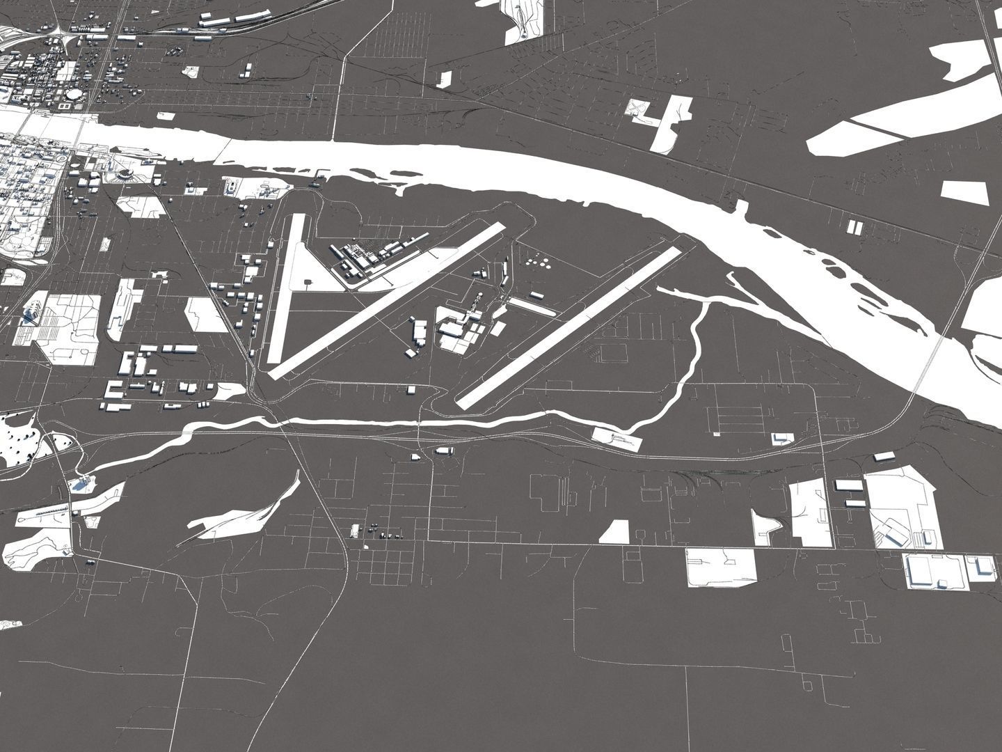 Little Rock Arkansas USA 50x50km 3D City Map 3D model | CGTrader