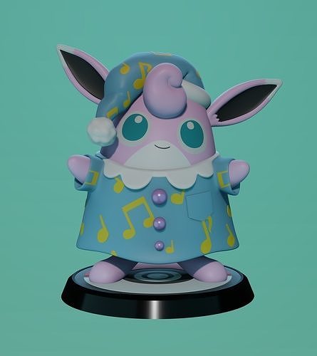 wigglytuff-pokemon-bed time 3D model 3D printable | CGTrader