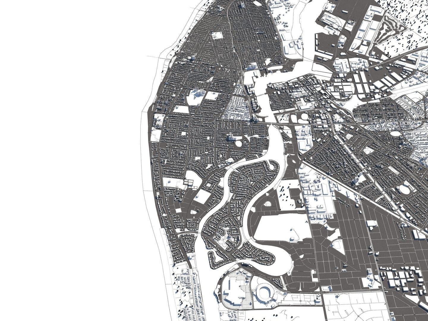 Adelaide Australia 50x50km 3D City Map 3D model | CGTrader