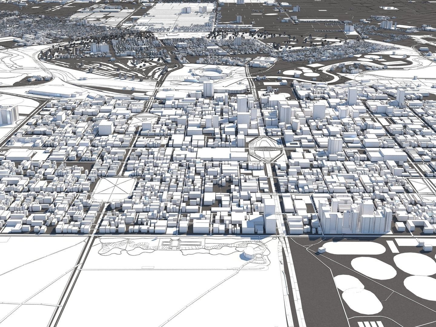 Adelaide Australia 50x50km 3D City Map 3D model | CGTrader
