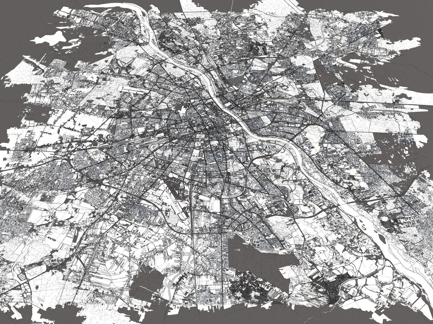 Warsaw Poland 50x50km 3D City Map 3D model | CGTrader