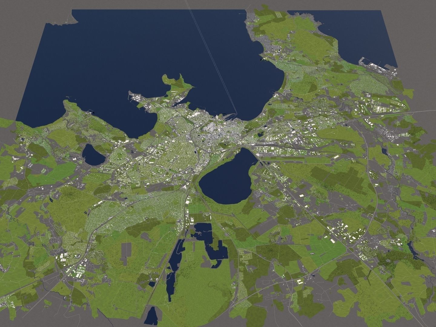 Tallinn Estonia 50x50km 3D City Map 3D model | CGTrader