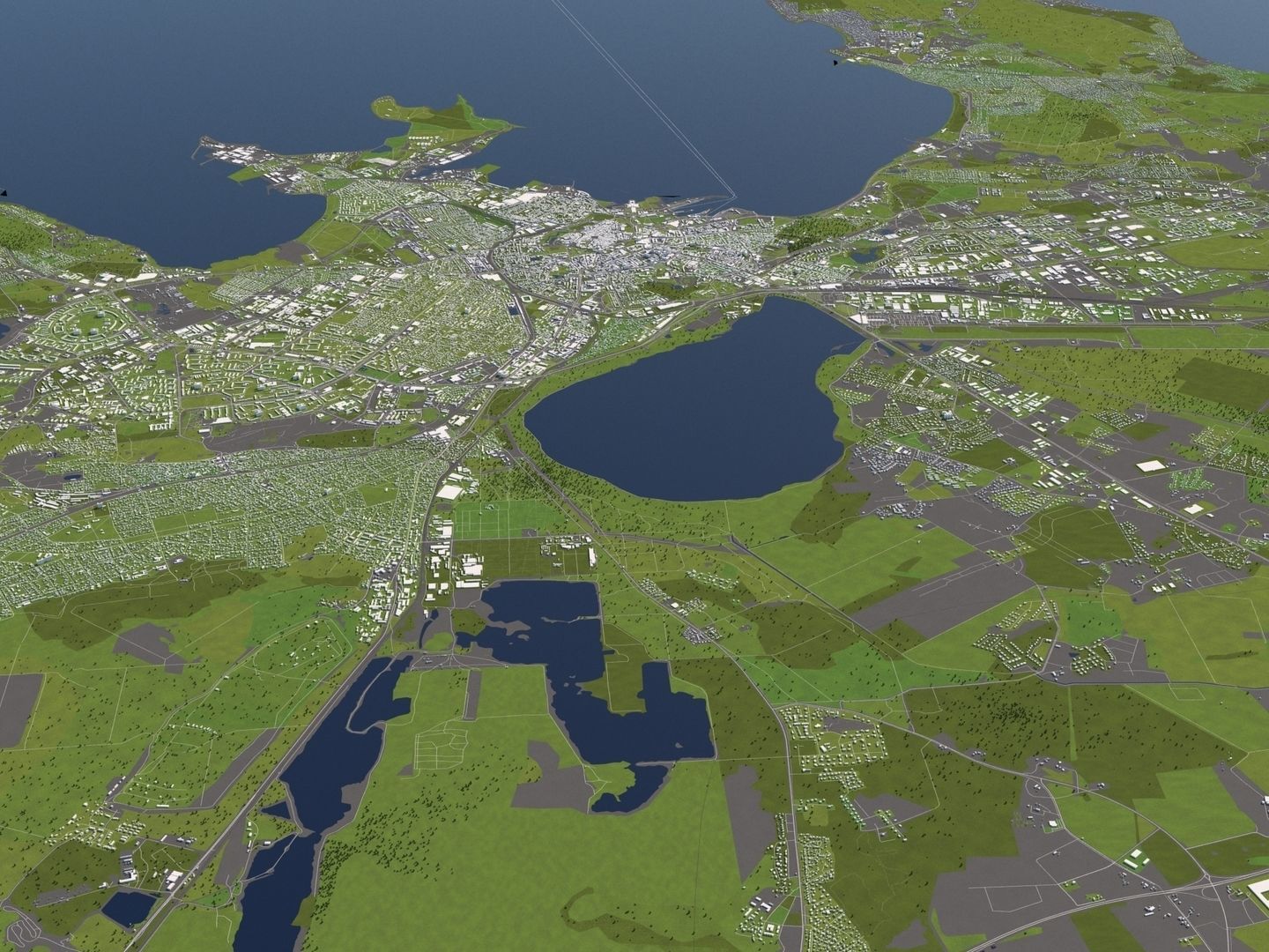 Tallinn Estonia 50x50km 3D City Map 3D model | CGTrader