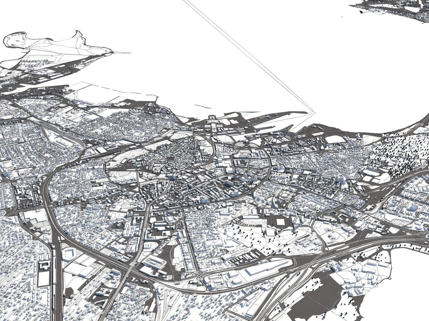 Tallinn Estonia 50x50km 3D City Map 3D model | CGTrader