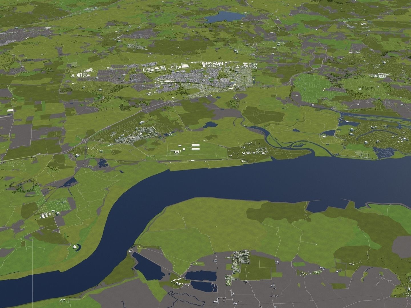 Essex UK 50x50km 3D Area Map 3D model | CGTrader