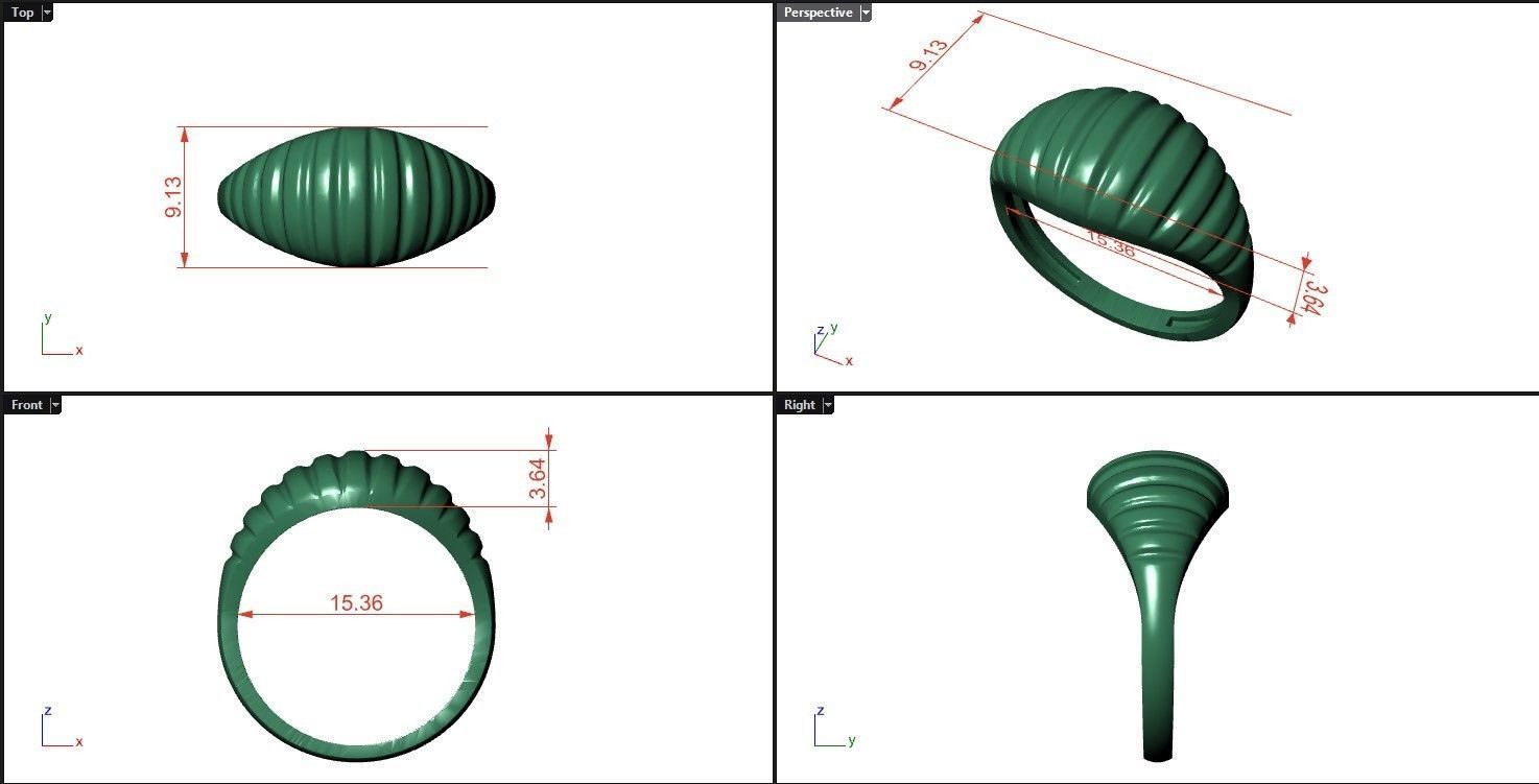 Ring gold cuff 3D model 3D printable | CGTrader