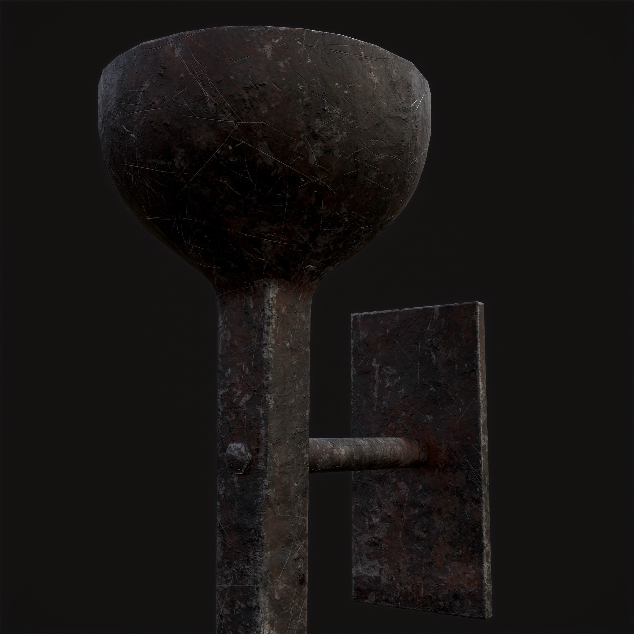 3D model Rustic Medieval Iron Forged Torch VR / AR / low-poly | CGTrader