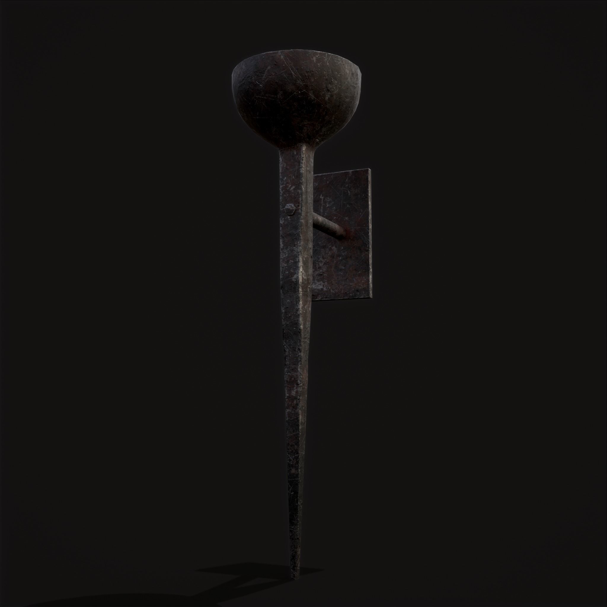 3D model Rustic Medieval Iron Forged Torch VR / AR / low-poly | CGTrader