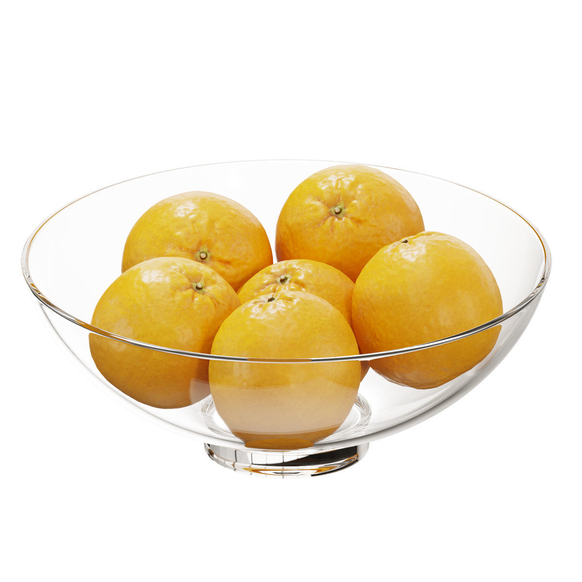 Glass footed fruit bowl set 17 3D model | CGTrader