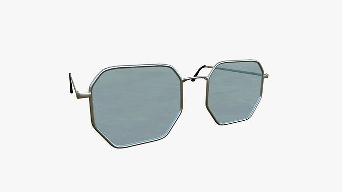 3D model Sunglass H06 Blue Silver - Character Design Fashion VR / AR ...
