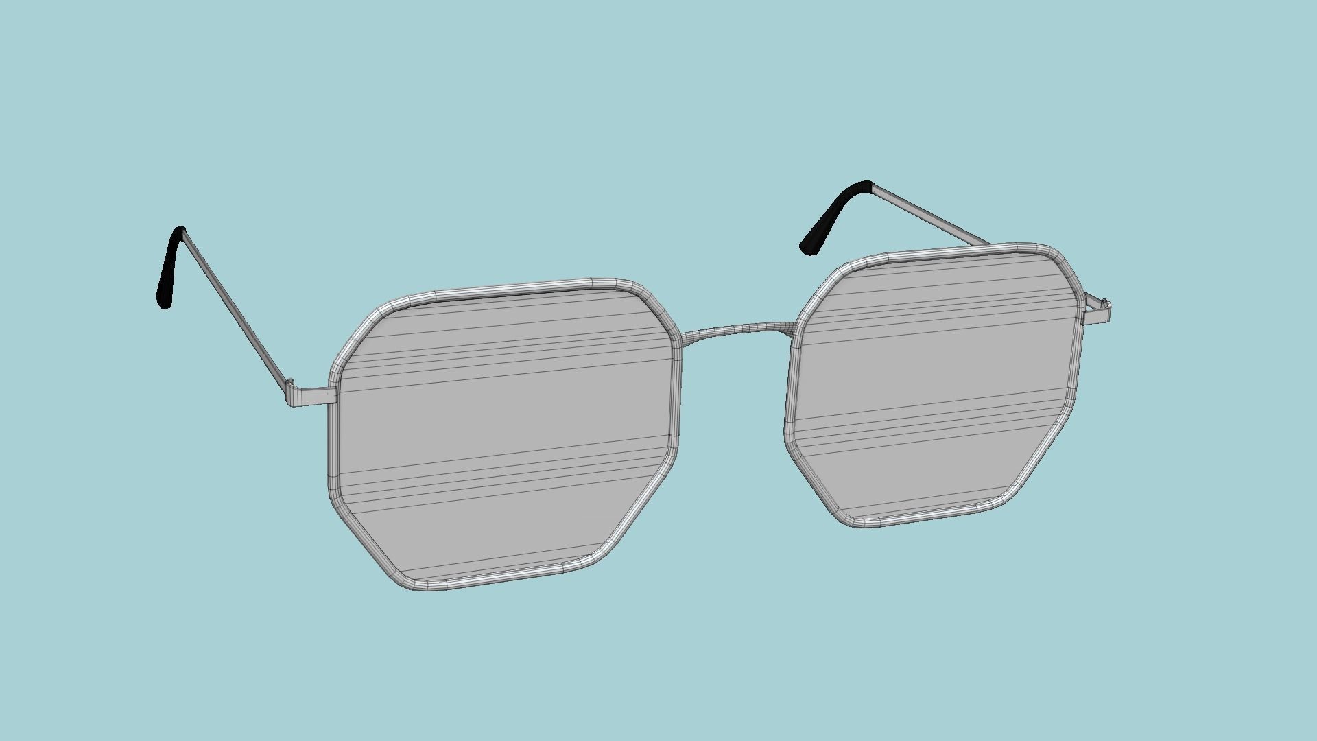 3D model Sunglass H07 Silver - Character Design Fashion VR / AR / low ...