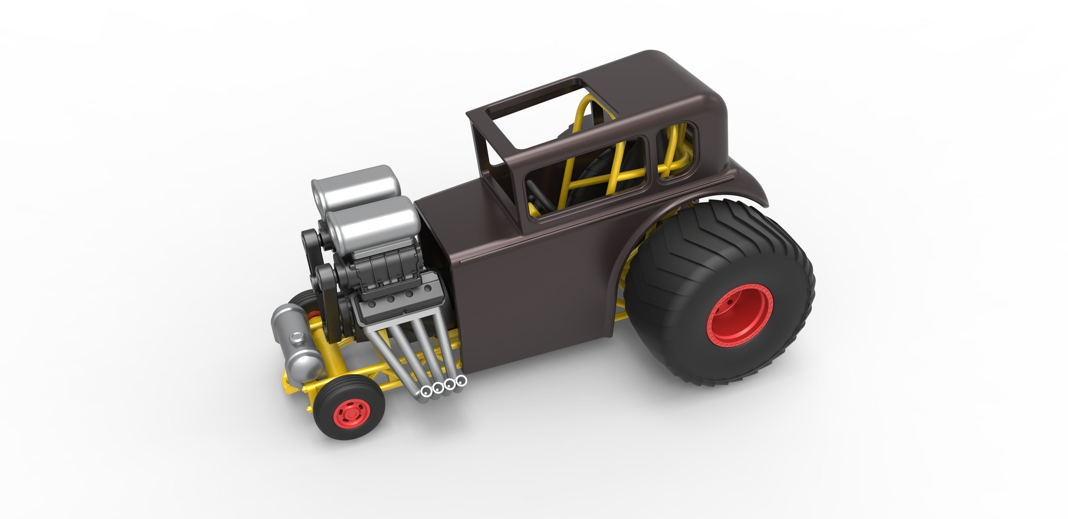 Diecast Mini Rod pulling tractor 5 Scale 1 to 25 3D model 3D printable ...