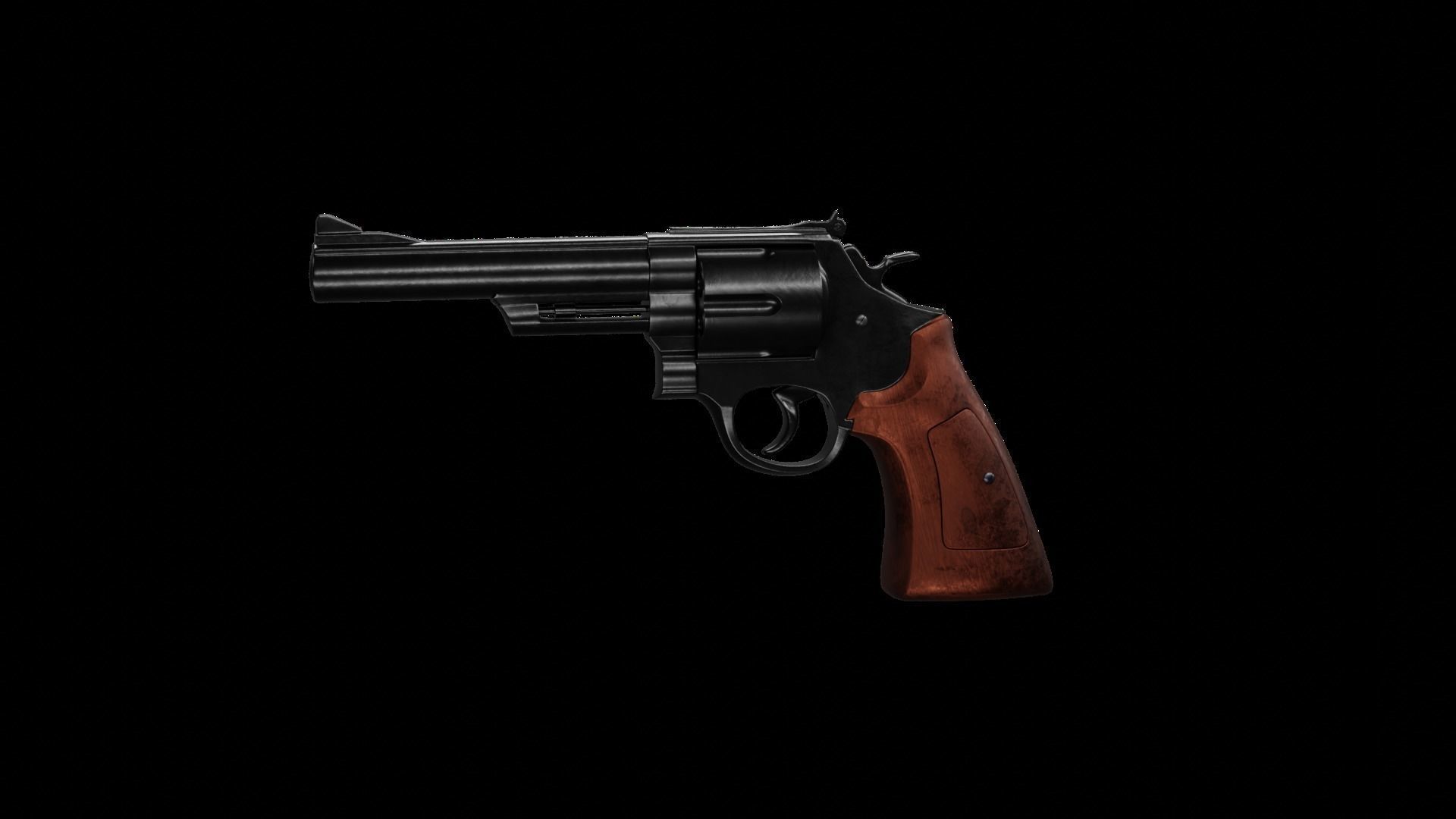 Old Classic Revolver Gun Silver and Black With Bullets 3D model | CGTrader