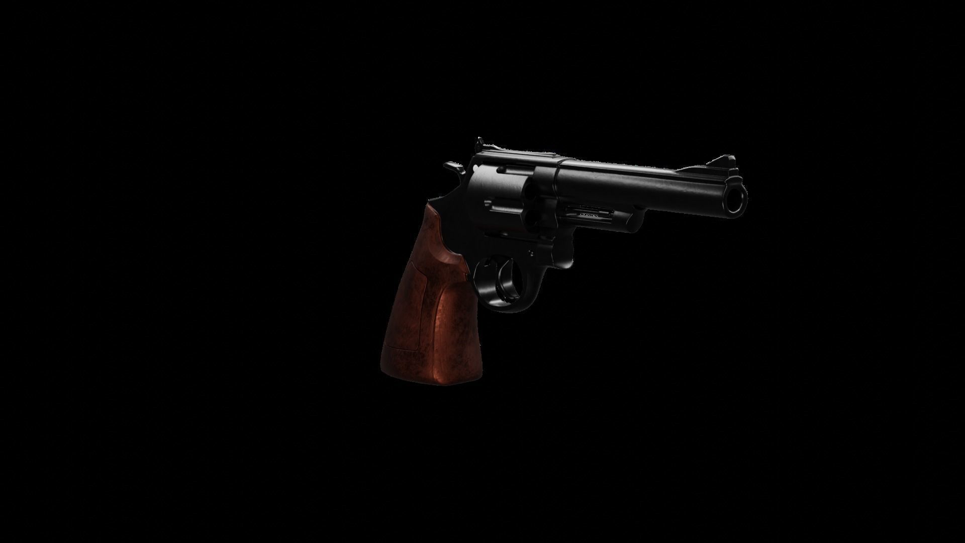 Old Classic Revolver Gun Silver and Black With Bullets 3D model | CGTrader