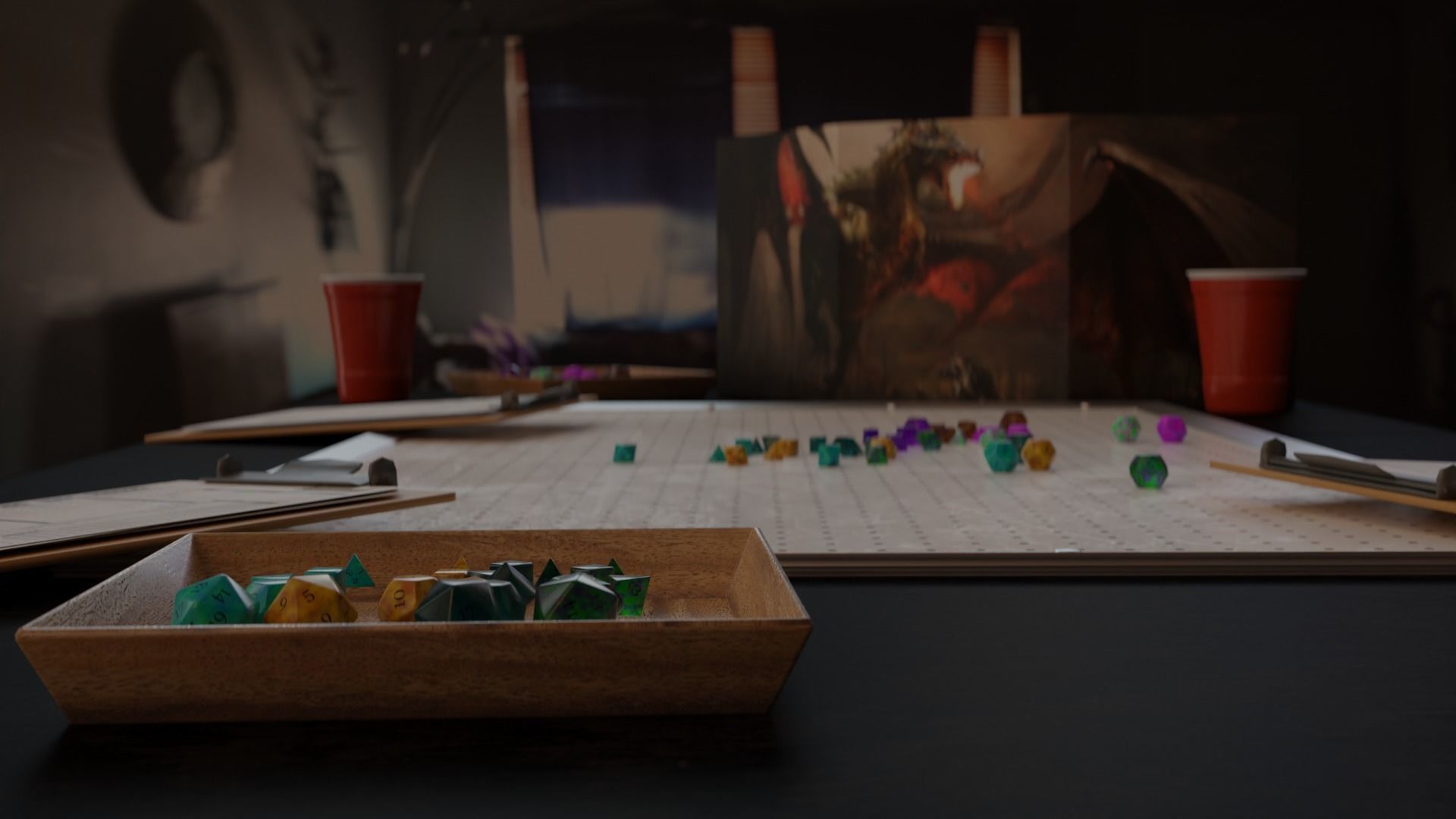 3D model DnD Table VR / AR / low-poly | CGTrader