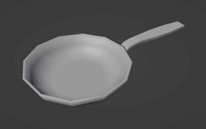 A 3D Low Poly Cartoon Frying Pan 3D model | CGTrader