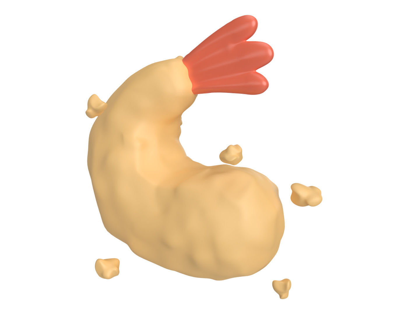 3D model Cartoon Crispy fried prawn VR / AR / low-poly | CGTrader