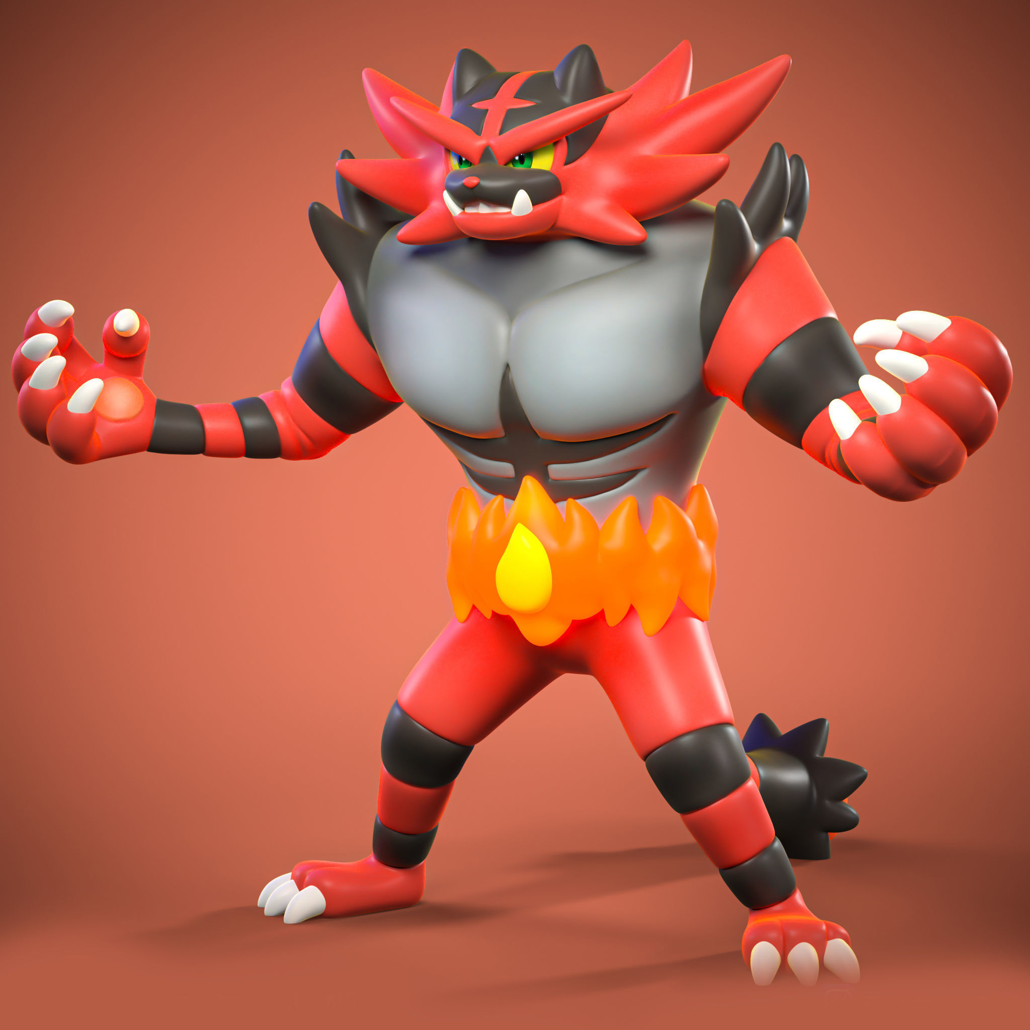 INCINEROAR POKEMON 3D model 3D printable | CGTrader