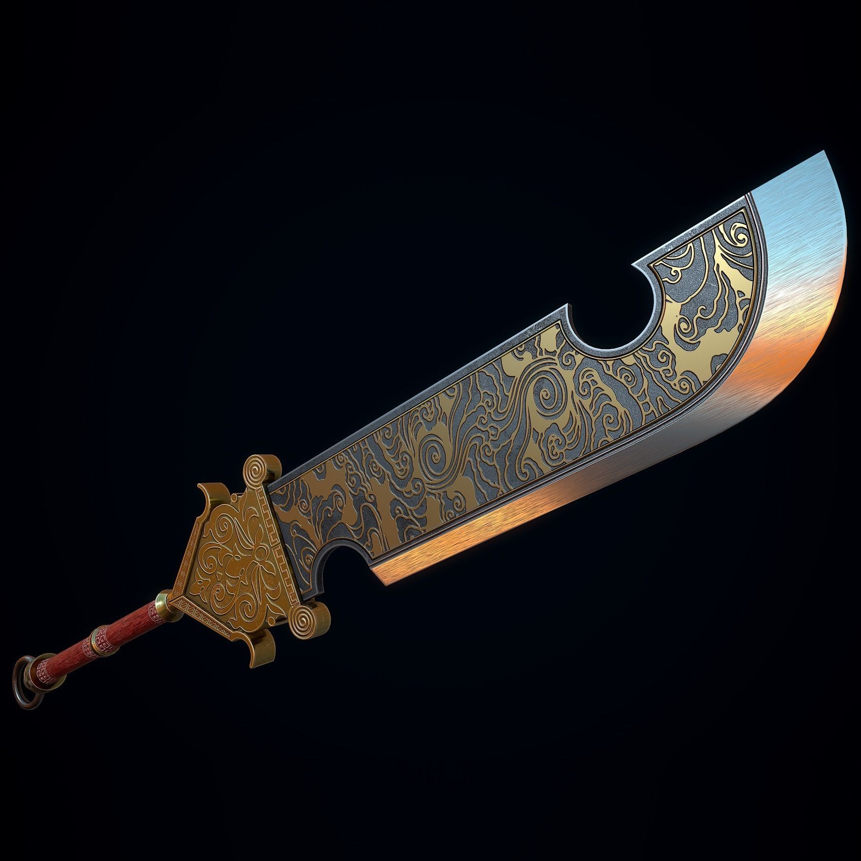 3D model Chinese Great Broadsword VR / AR / low-poly | CGTrader