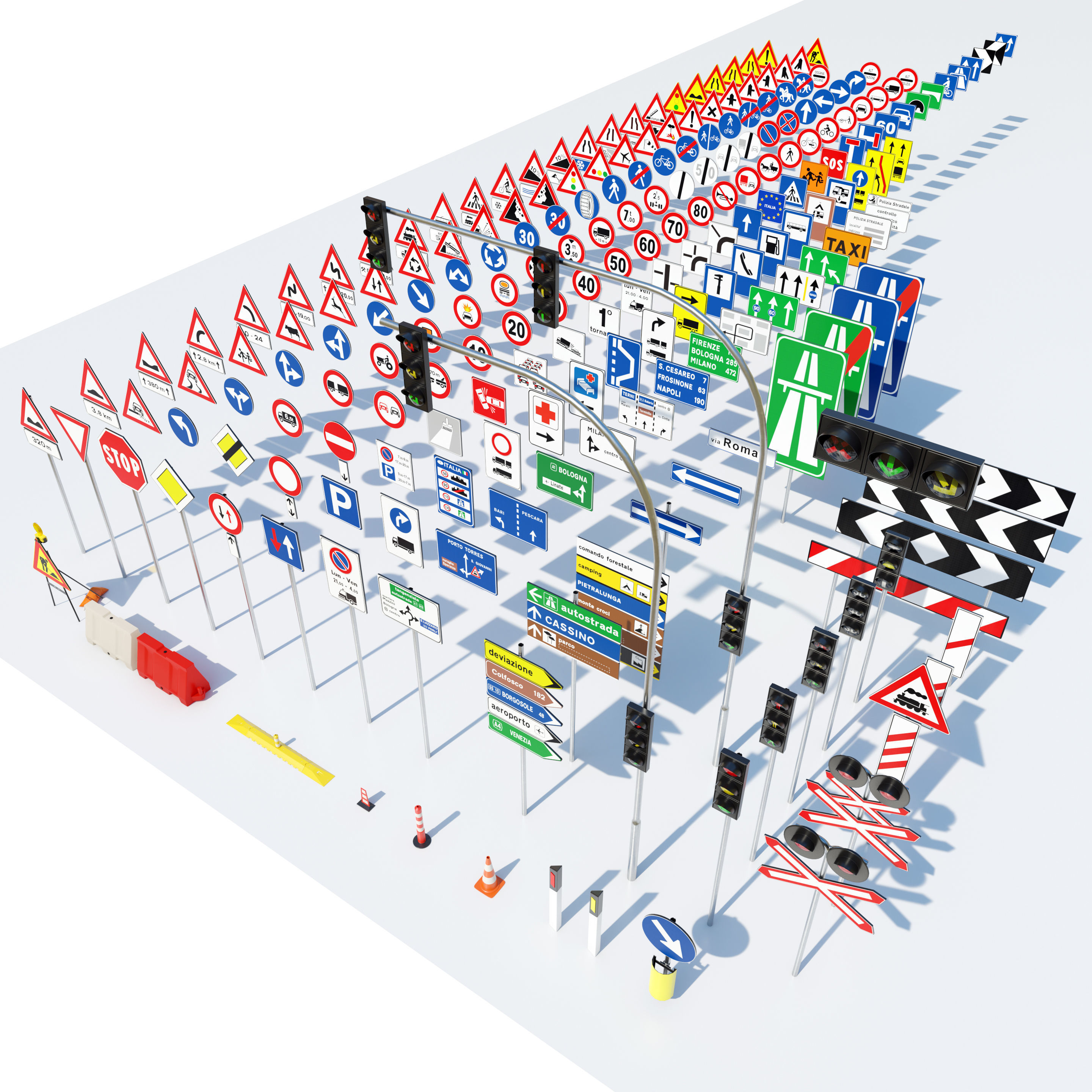 Italian Traffic Signs Collection 3D model | CGTrader