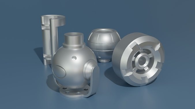 Kitbashing Asset Pack 001 - Metallic Components free VR / AR / low-poly ...