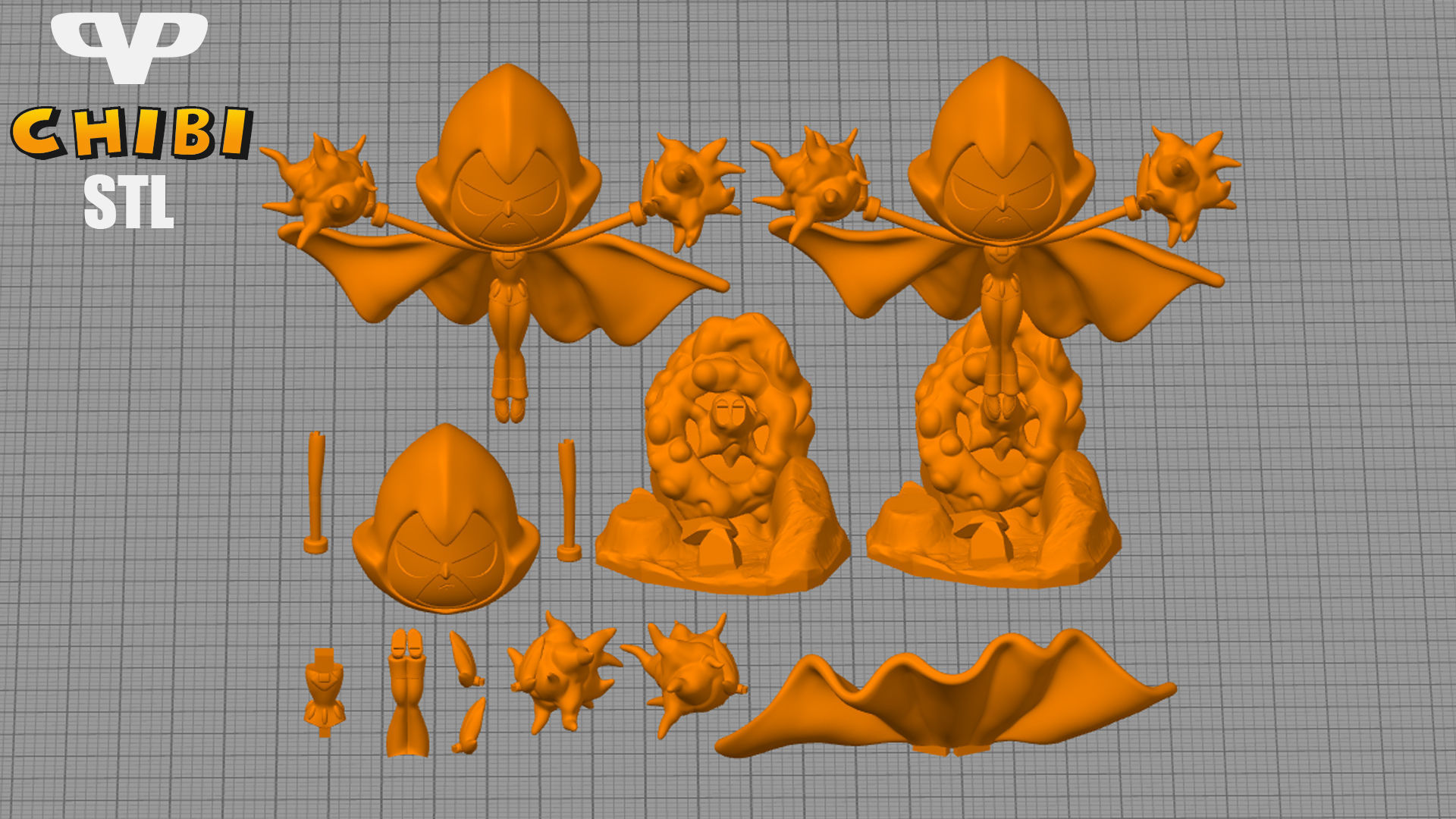 DC Raven Chibi STL for 3D Printing ChibiSTL 3DXM 3D model 3D printable ...