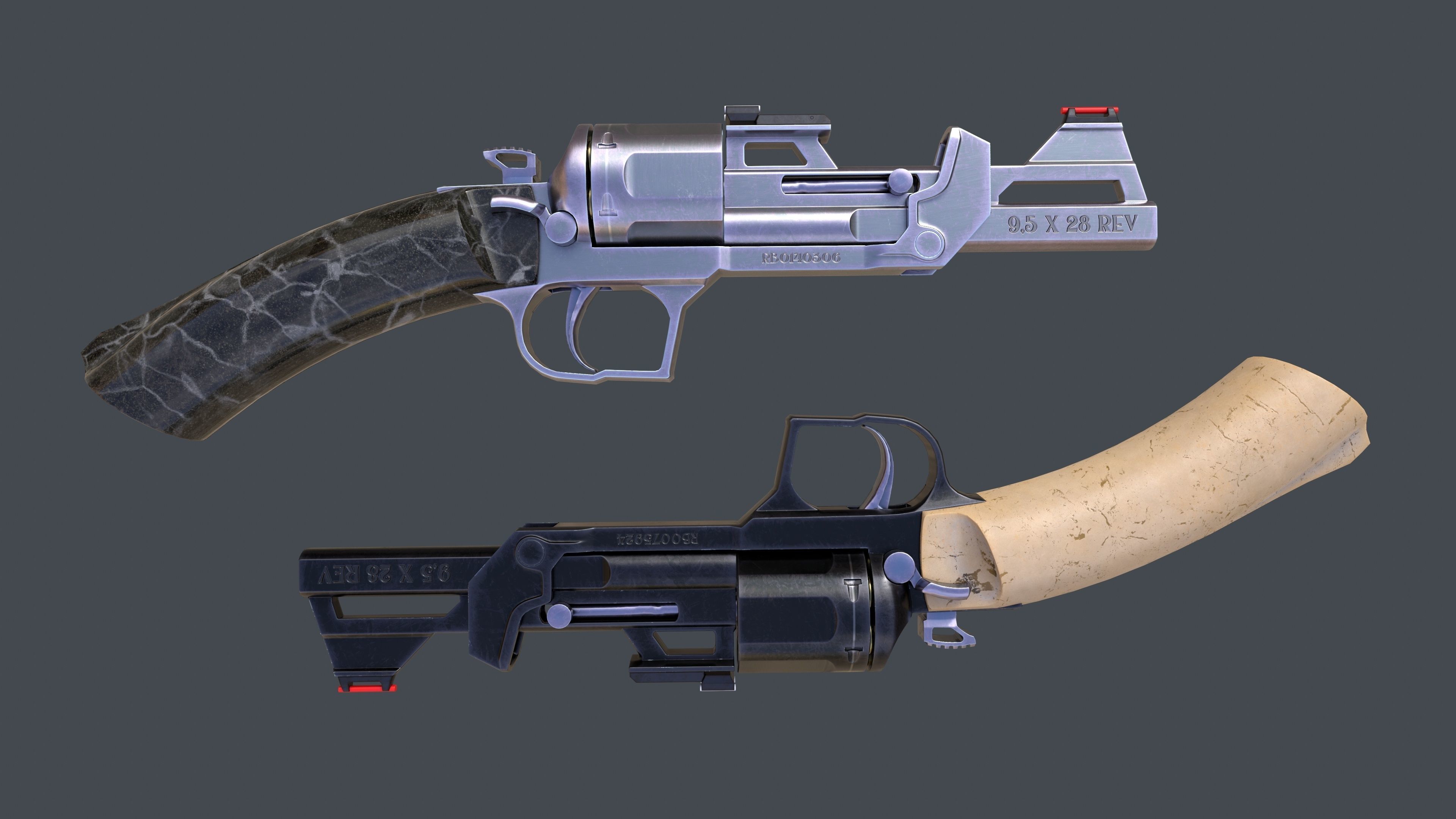 3D model Concept Design Dueling Pair of Revolvers Argument VR / AR ...