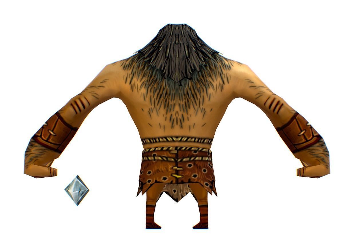 3D model Low Poly Cartoon Creature Village Stonecutter VR / AR / low ...