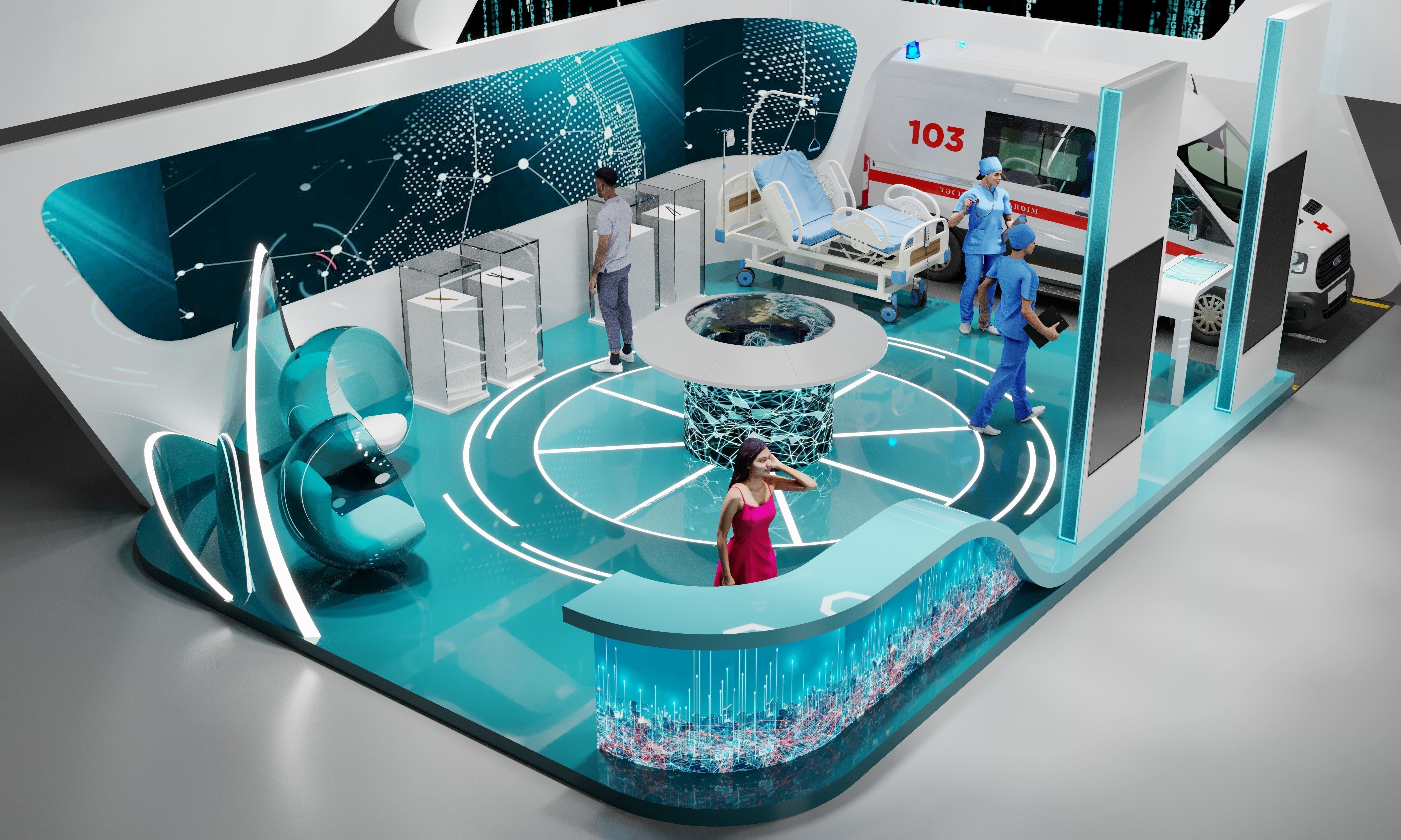 exhibition scene 3D model | CGTrader