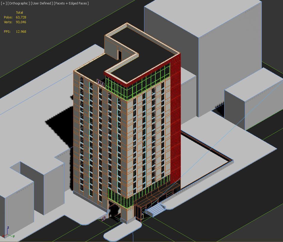 BUILDING FACADE 3D SCENE free VR / AR / low-poly 3D model | CGTrader