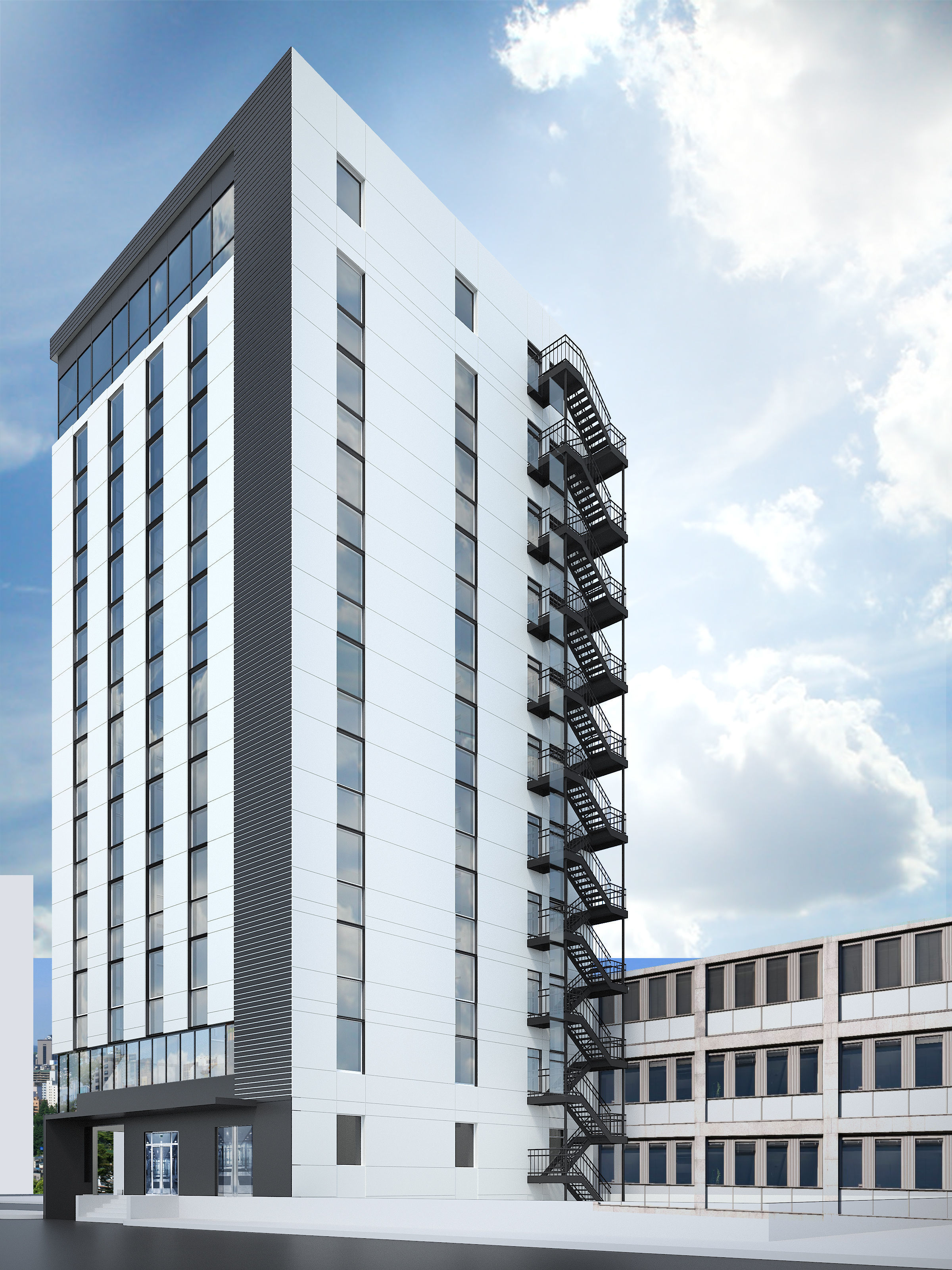 BUILDING FACADE 3D SCENE free VR / AR / low-poly 3D model | CGTrader