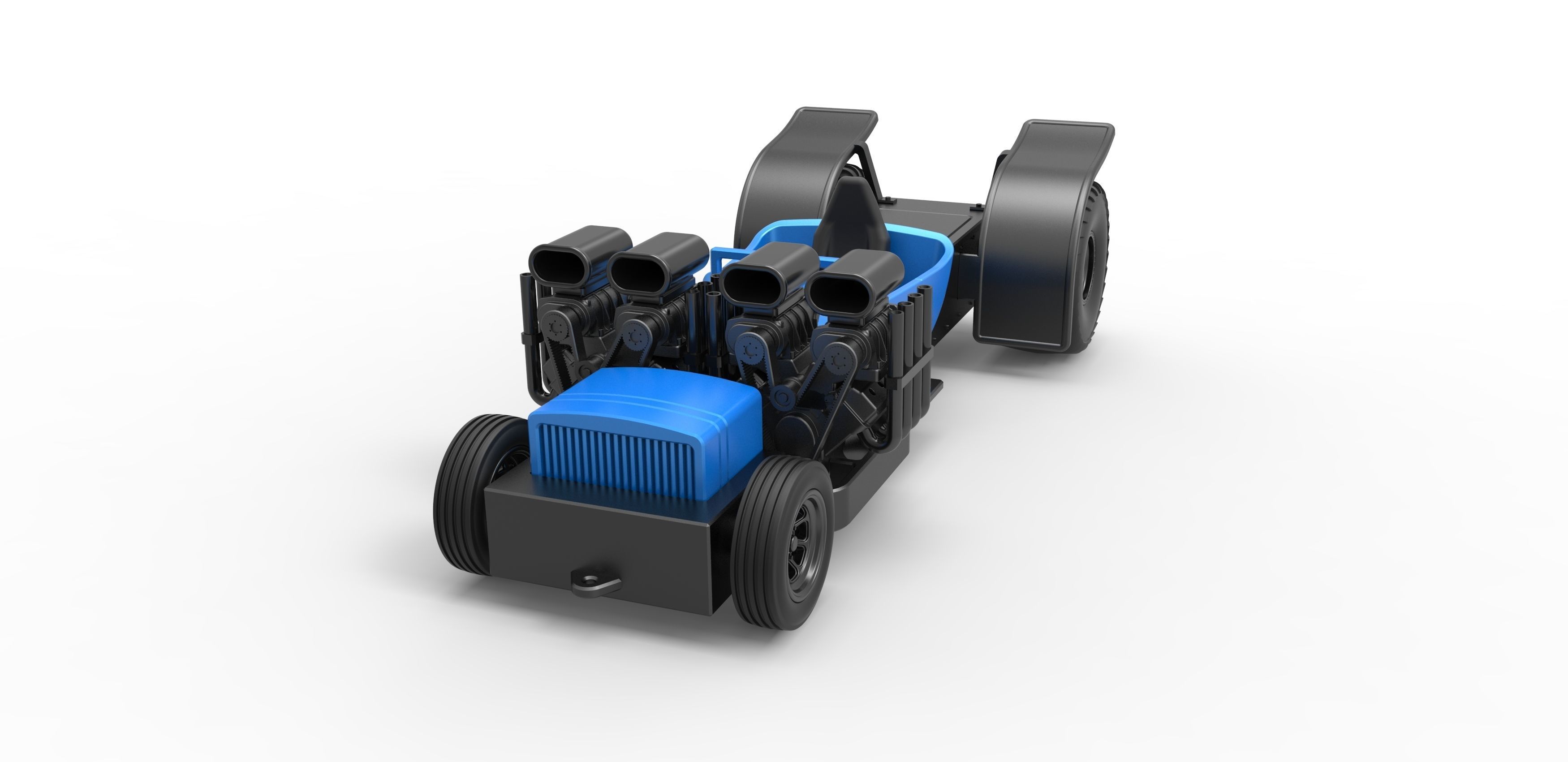 Diecast pulling truck 2wd Hot rod 2 V8 Version 2 Scale 1 to 25 3D model ...