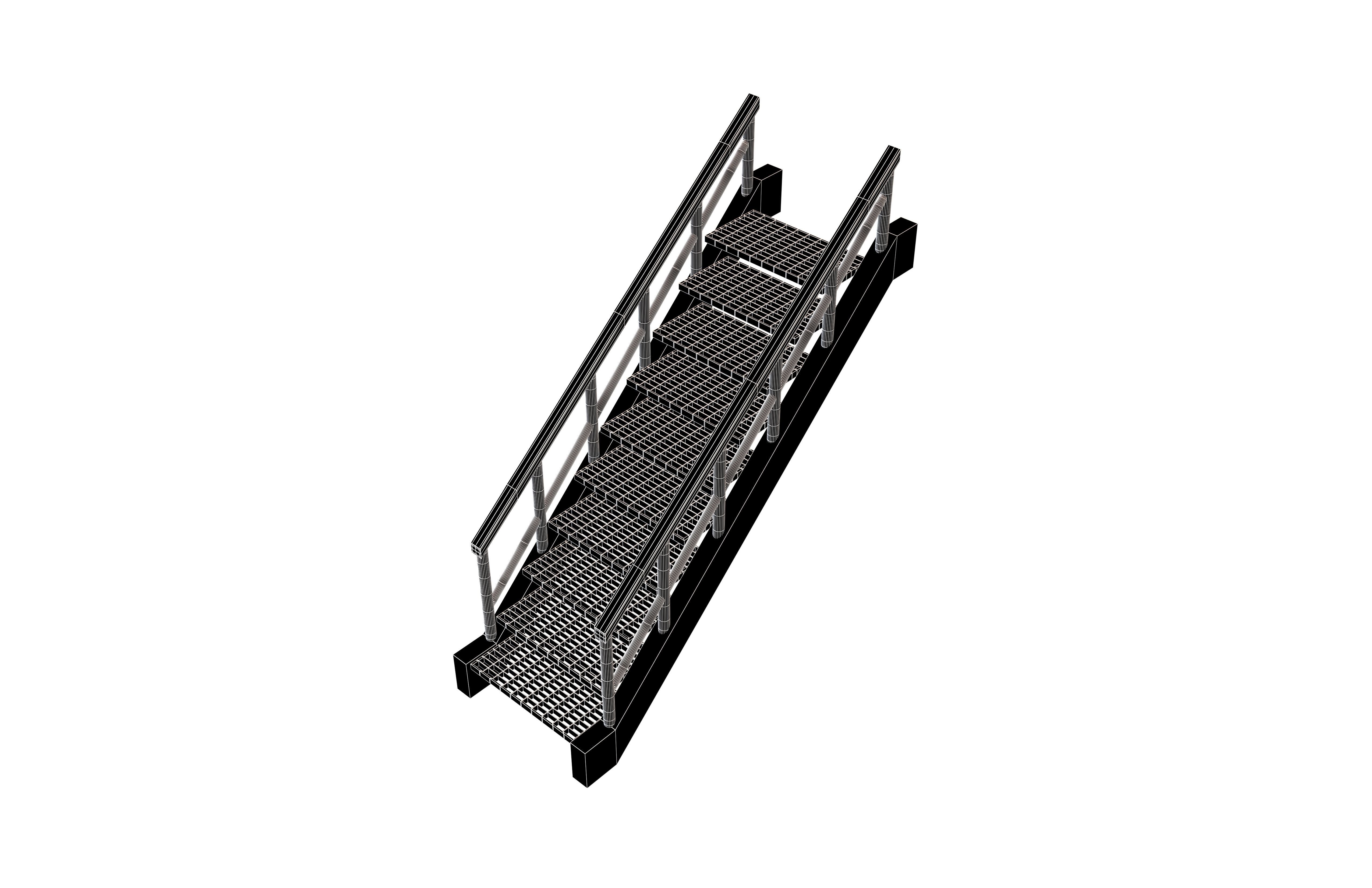 3D model Grate Stairs v1 001 VR / AR / low-poly | CGTrader