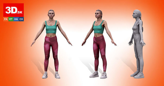 Arina Shy Cleaned A Pose Dressed 3D model | CGTrader