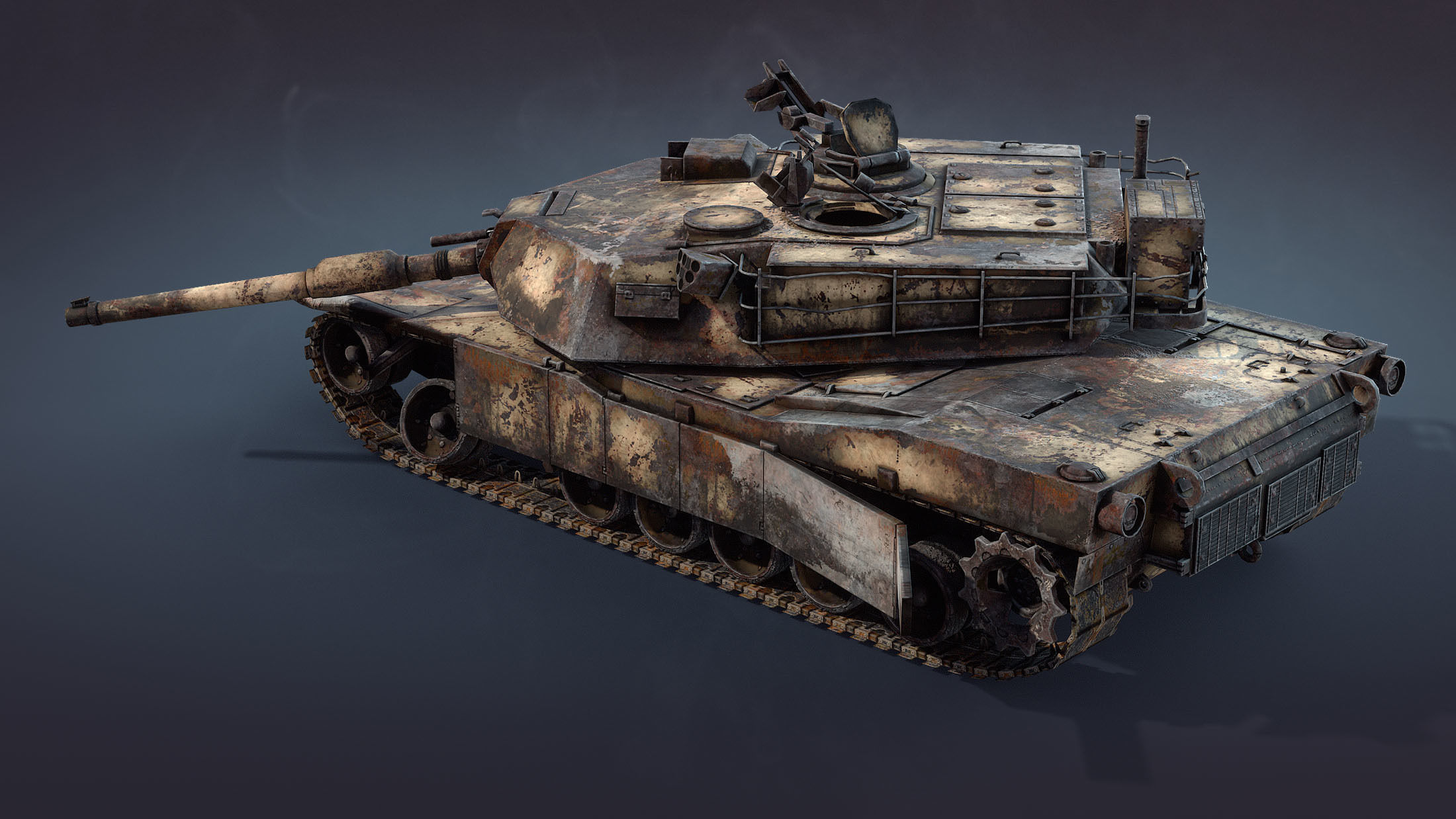 3D model Destroyed tank M1A1 Abrams VR / AR / low-poly | CGTrader