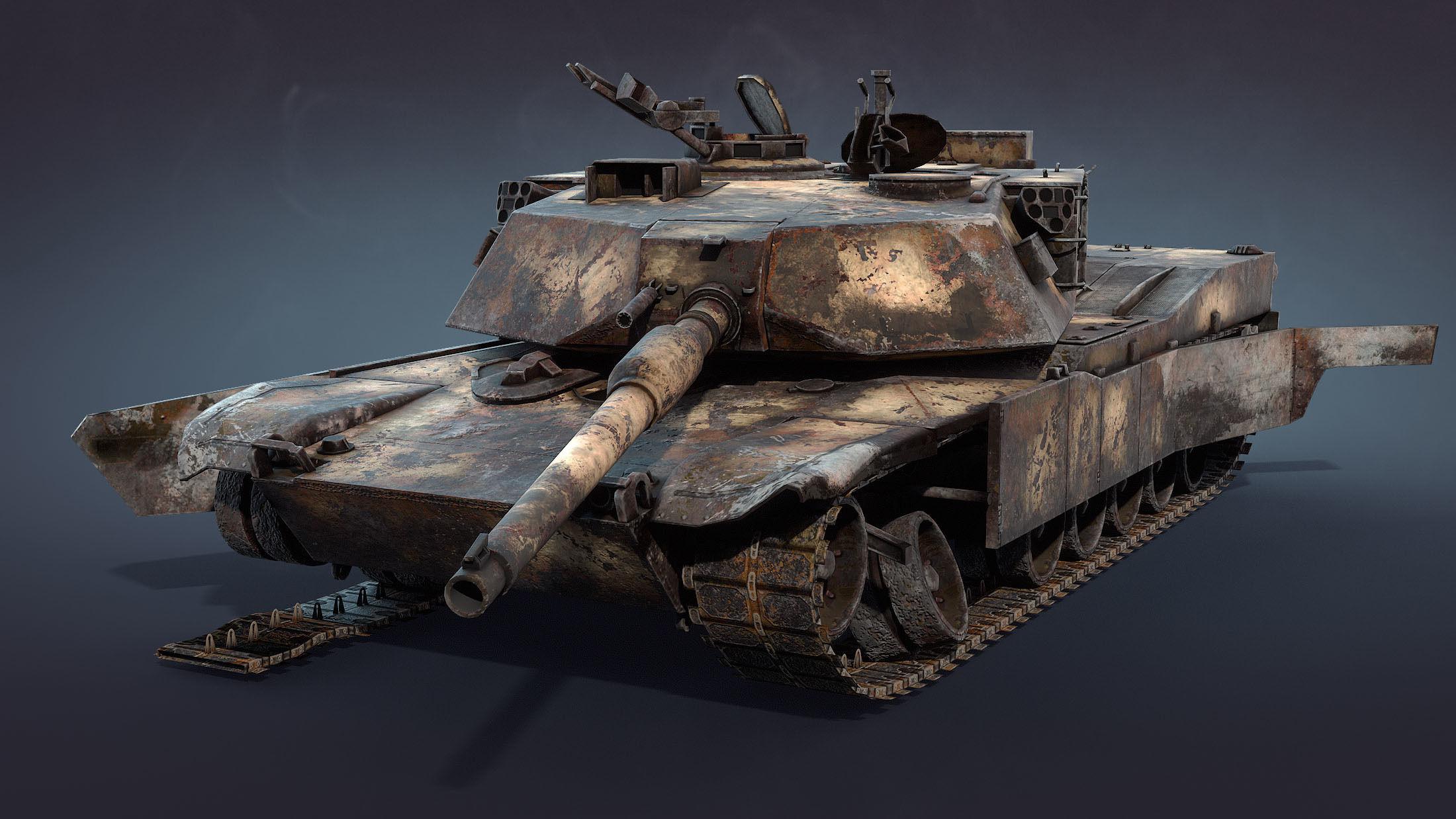 3D model Destroyed tank M1A1 Abrams VR / AR / low-poly | CGTrader