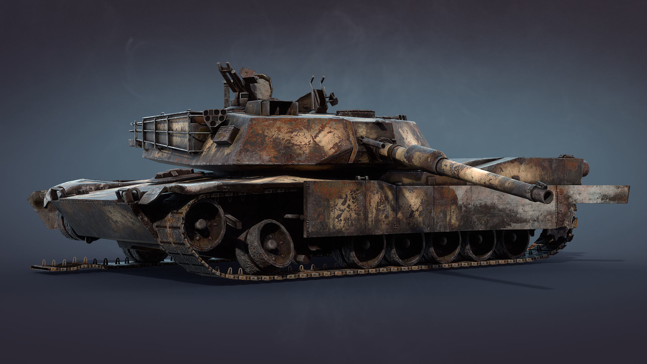 3D model Destroyed tank M1A1 Abrams VR / AR / low-poly | CGTrader