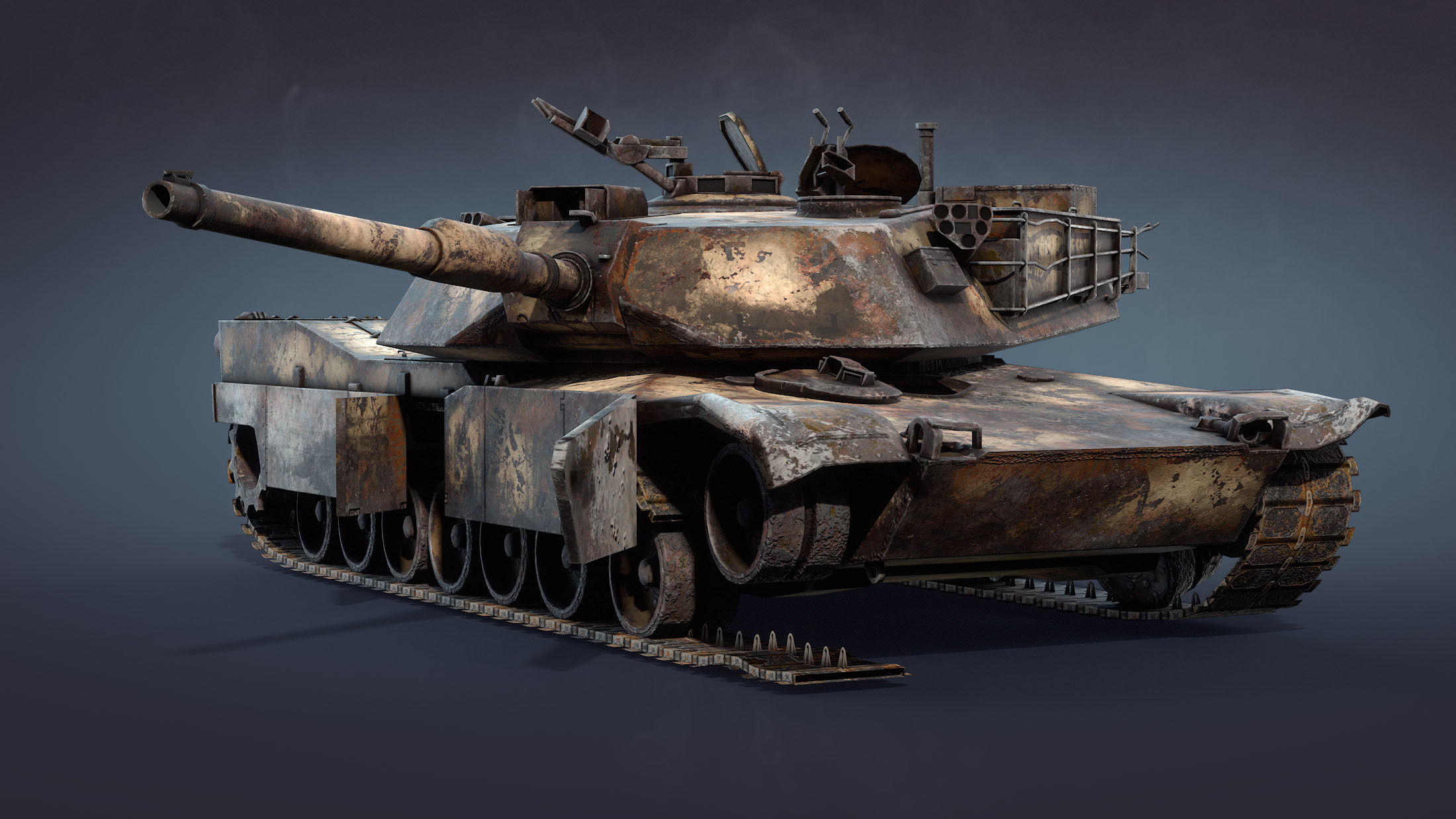 3D model Destroyed tank M1A1 Abrams VR / AR / low-poly | CGTrader